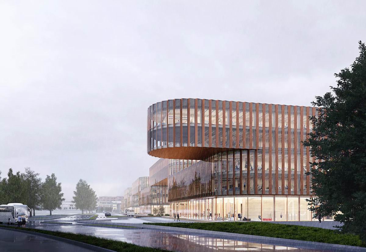 BIG & Metaform design a wooden office building at Luxembourg Airport ...